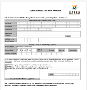Change SASSA Banking Details for SRD R370 - Srd Status